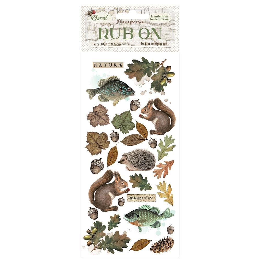 STAMPERIA FOREST COLLECTION LEAVES AND ANIMALS RUB-ON - Scrapbook Centrale