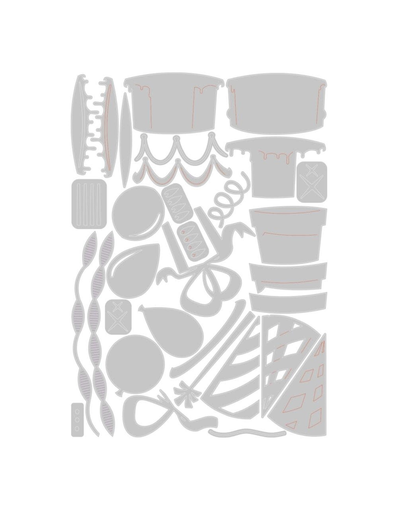 SIZZIX TIM HOLTZ THINLITS CELEBRATE COLORIZE DIE SET - Scrapbook Centrale