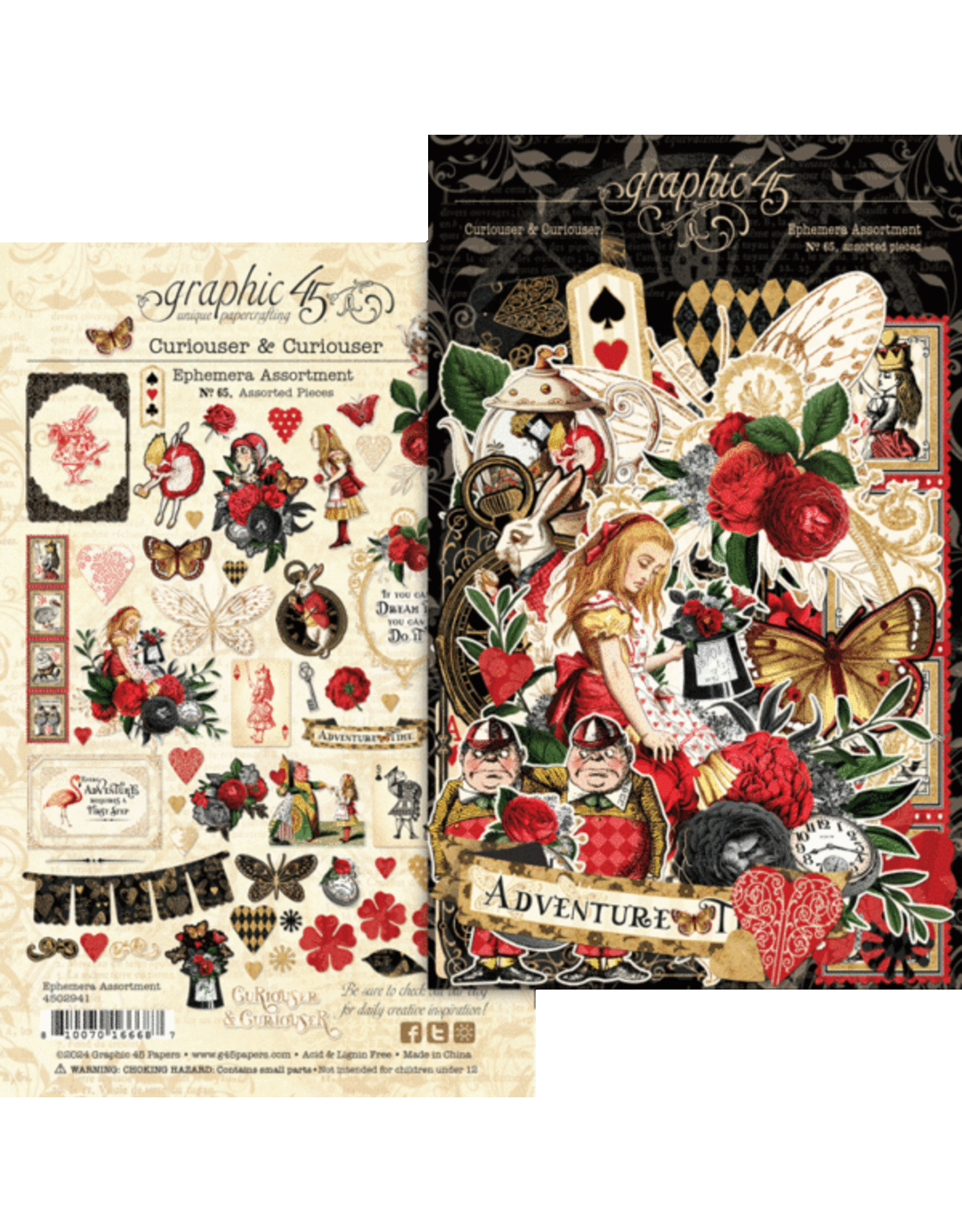 GRAPHIC 45 CURIOUSER & CURIOUSER EPHEMERA SET - Scrapbook Centrale