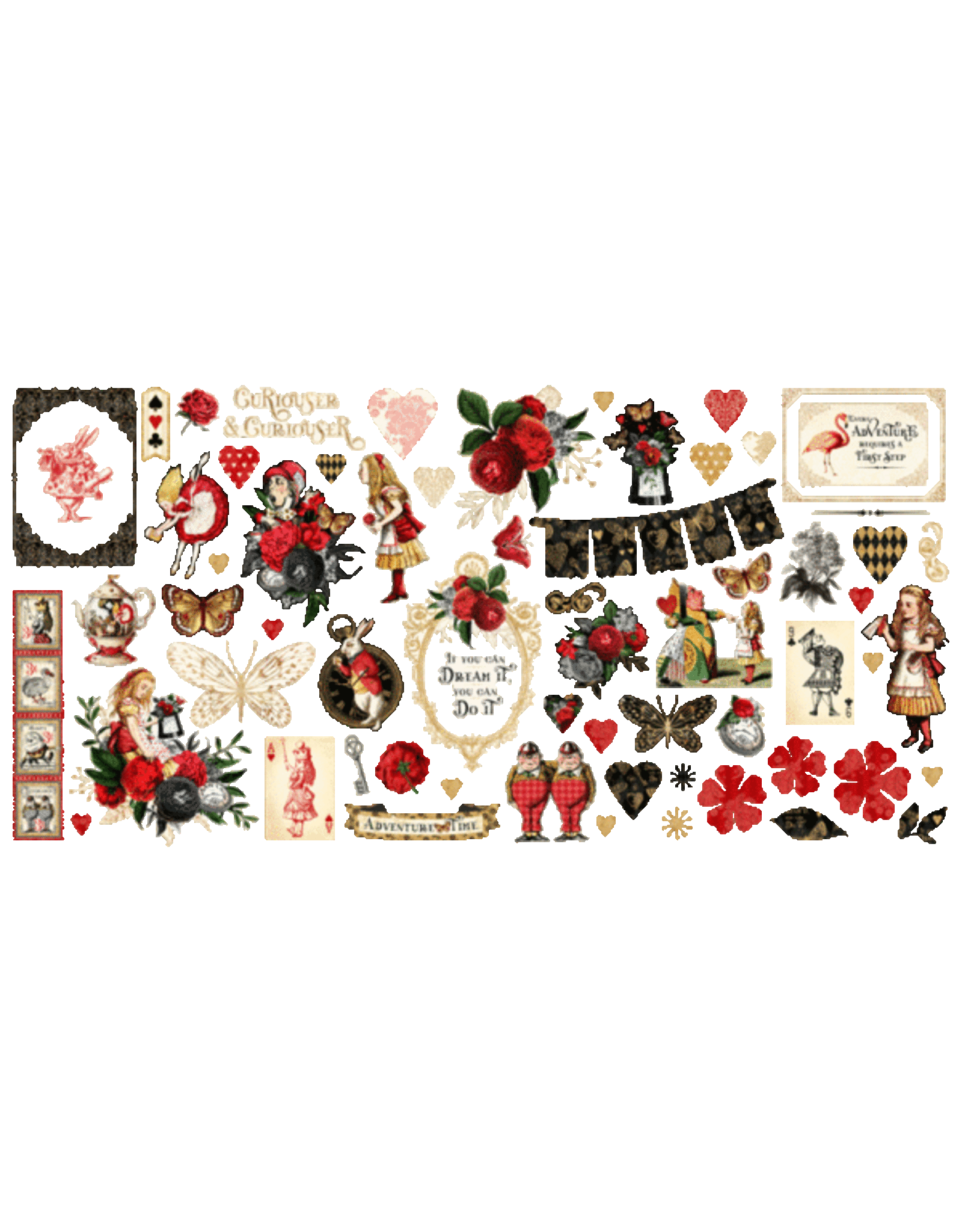 GRAPHIC 45 CURIOUSER & CURIOUSER EPHEMERA SET - Scrapbook Centrale