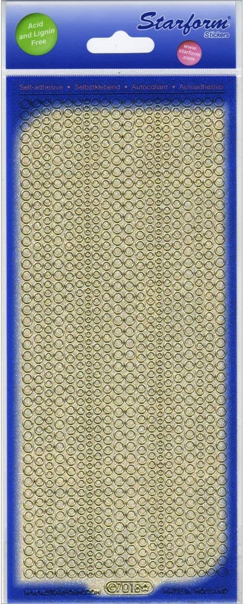 STARFORM TRANSPARENT GOLD GLITTER DOTS PEEL OFFS - Scrapbook Centrale