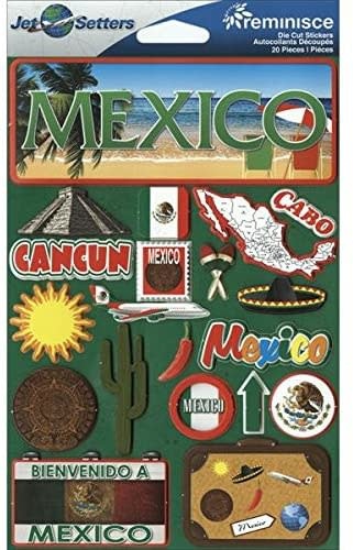 REMINISCE MEXICO JET SETTERS 3D STICKERS - Scrapbook Centrale