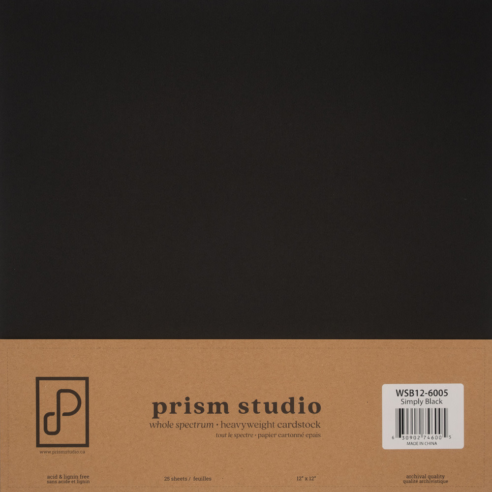 PRISM STUDIO WHOLE SPECTRUM 12x12 HEAVYWEIGHT CARDSTOCK - SIMPLY BLACK ...