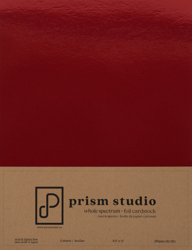 PRISM STUDIO WHOLE SPECTRUM FOIL 8.5x11 CARDSTOCK-RUBY - Scrapbook Centrale