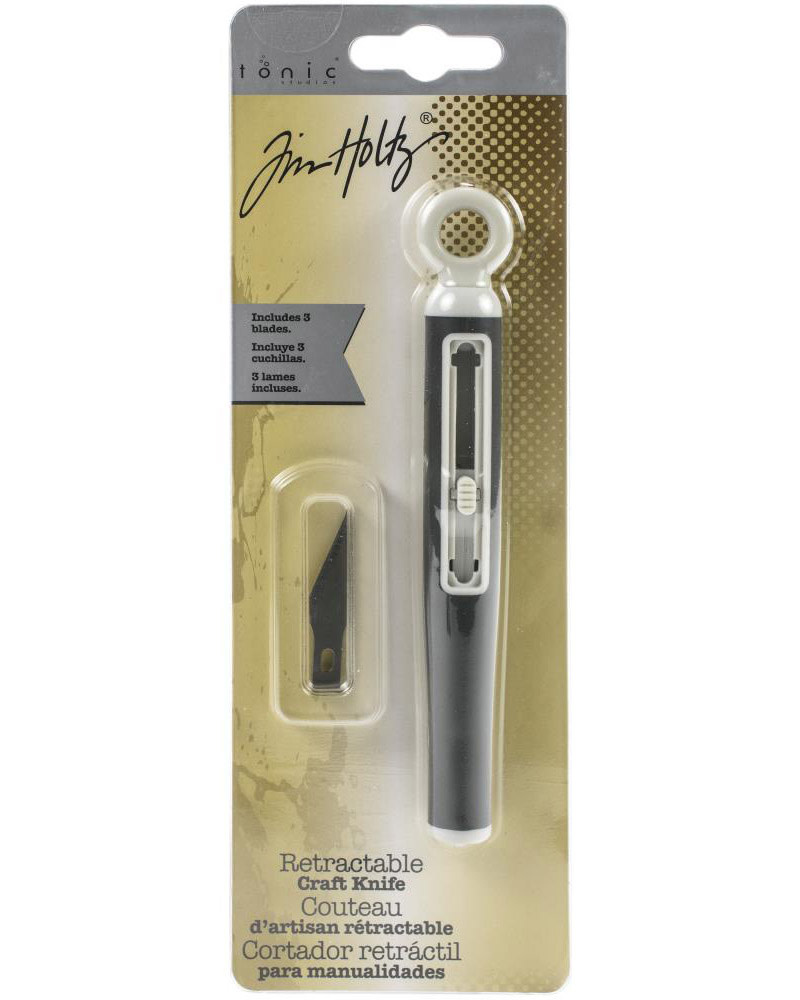 TONIC STUDIOS TIM HOLTZ RETRACTABLE CRAFT KNIFE W/3 BLADES - Scrapbook ...