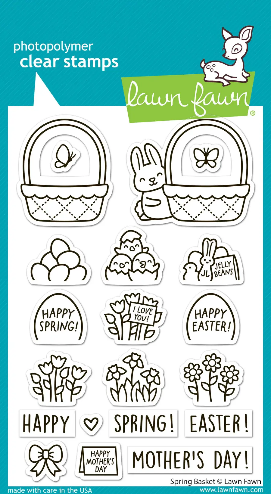 LAWN FAWN SPRING BASKET CLEAR STAMP SET - Scrapbook Centrale