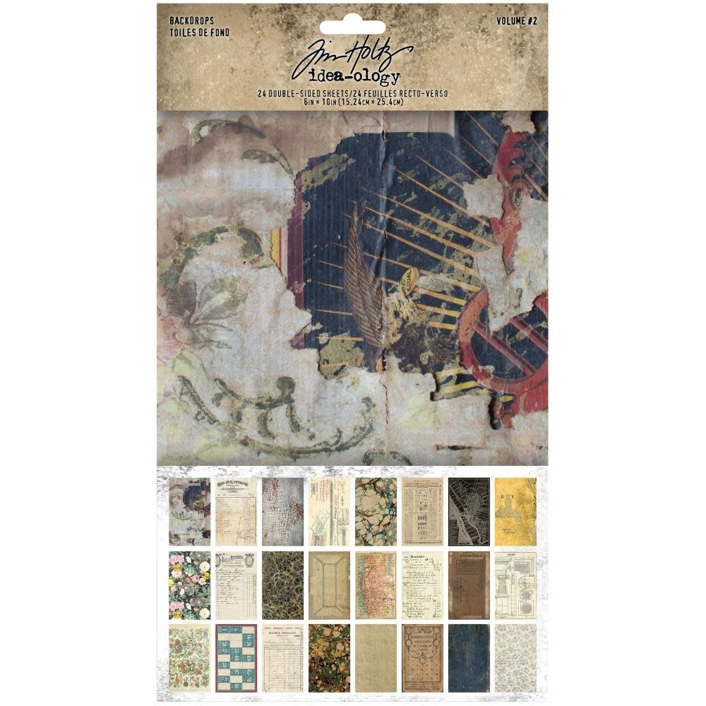 TIM HOLTZ IDEA-OLOGY BACKDROPS VOLUME#2 6x10 CARDSTOCK DOUBLE SIDED ...