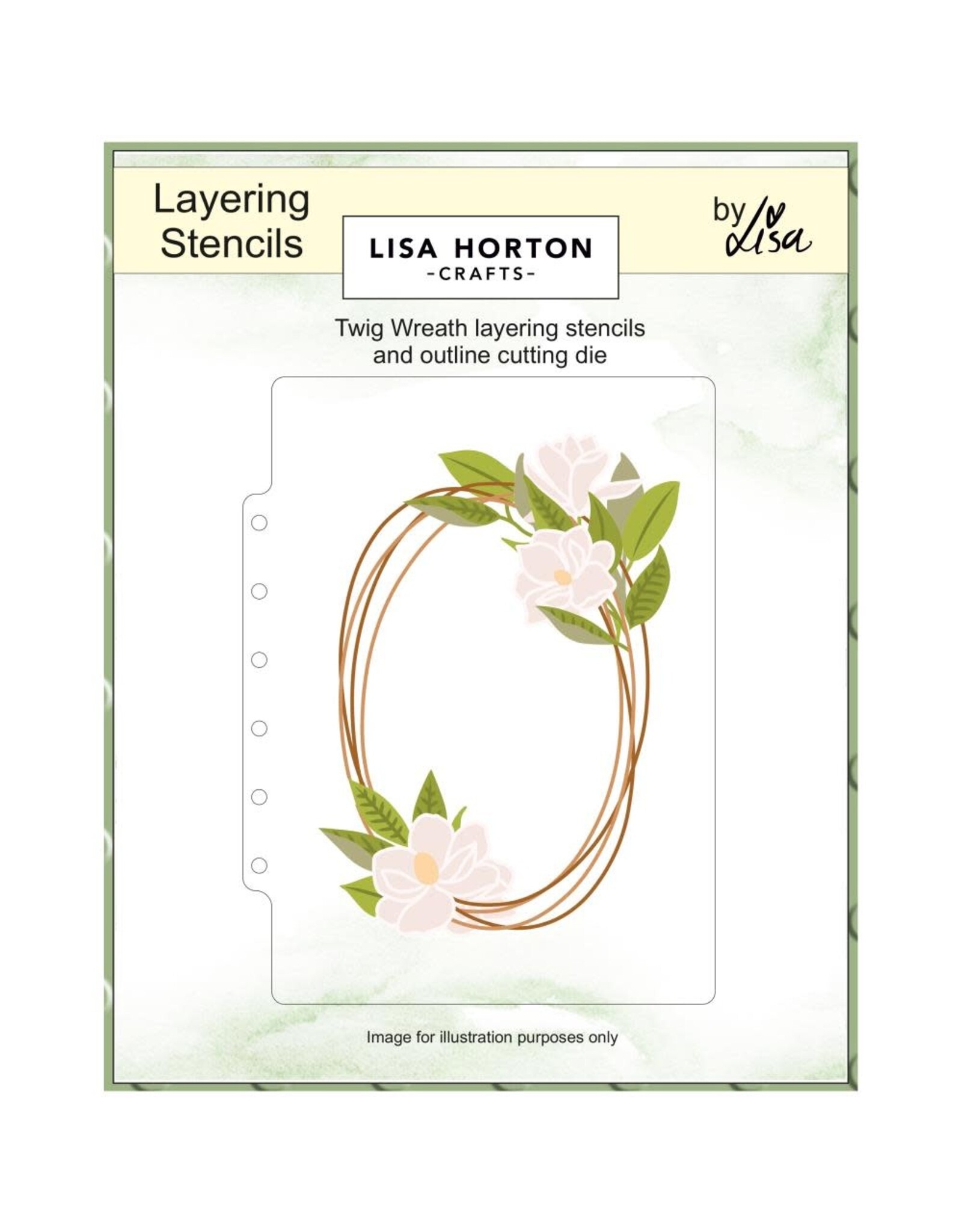 LISA HORTON CRAFTS TWIG WREATH 5x7 LAYERING STENCILS - Scrapbook Centrale