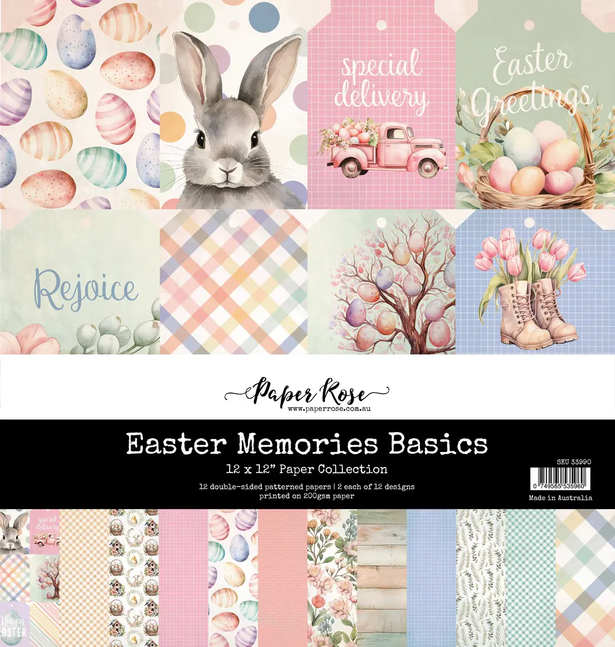 PAPER ROSE EASTER MEMORIES BASICS 12x12 PAPER COLLECTION - Scrapbook Centrale