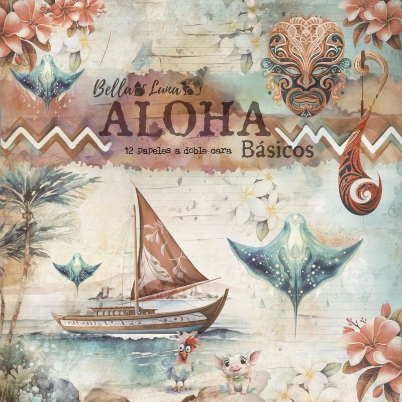 BELLA LUNA ALOHA BASICS 8x8 COLLECTION PACK - Scrapbook Centrale