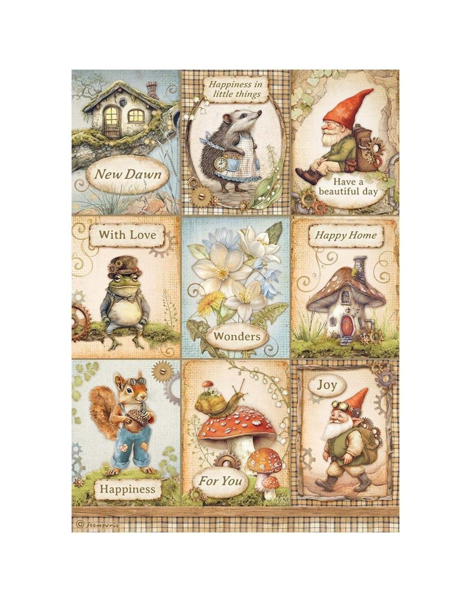 STAMPERIA HIDDEN GROVE ASSORTED A4 RICE PAPER 6/PK - Scrapbook Centrale