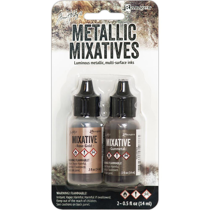 TIM HOLTZ ALCOHOL INK MIXATIVES ROSE GOLD/GUNMETAL 2PK - Scrapbook Centrale