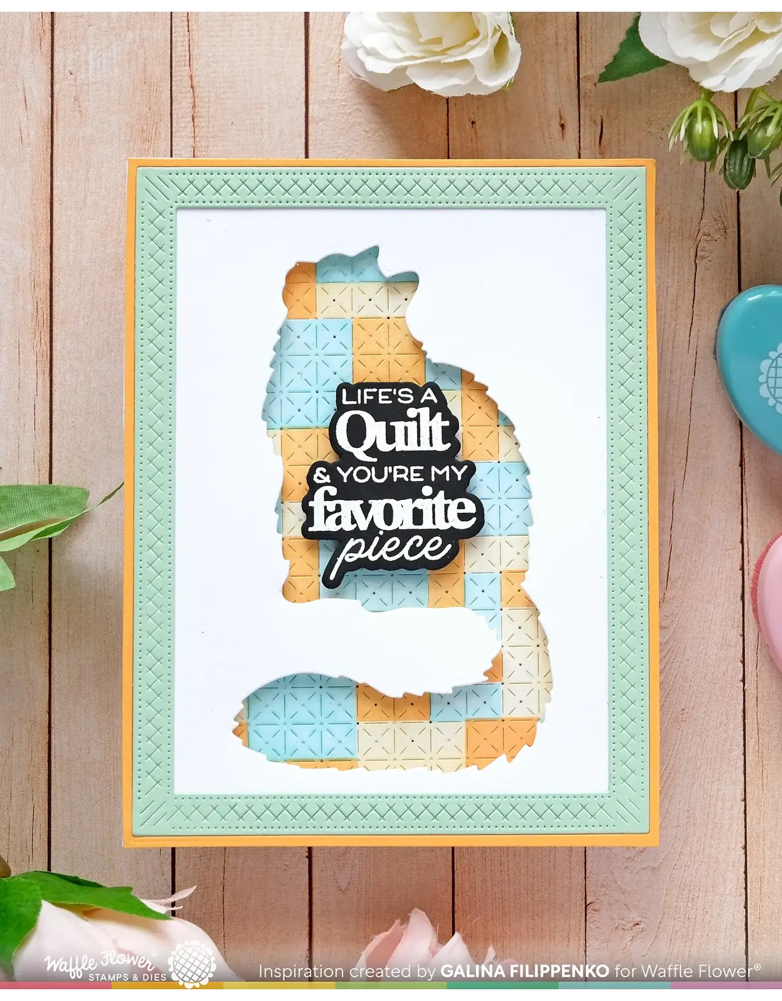 WAFFLE FLOWER CAT SILHOUETTE DIE SET - Scrapbook Centrale