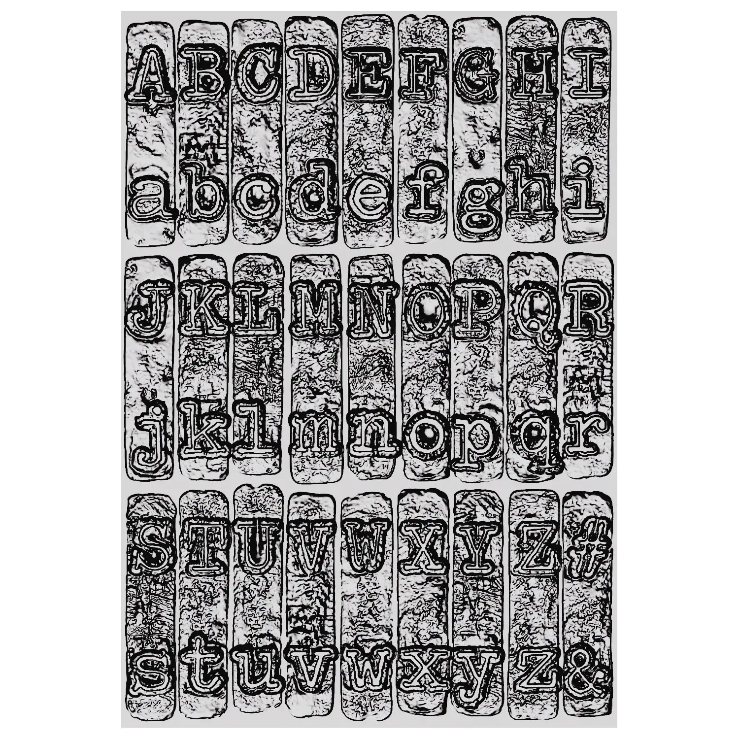 SIZZIX TIM HOLTZ 3D TEXTURE FADES TYPEWRITER LARGE A5 EMBOSSING FOLDER ...