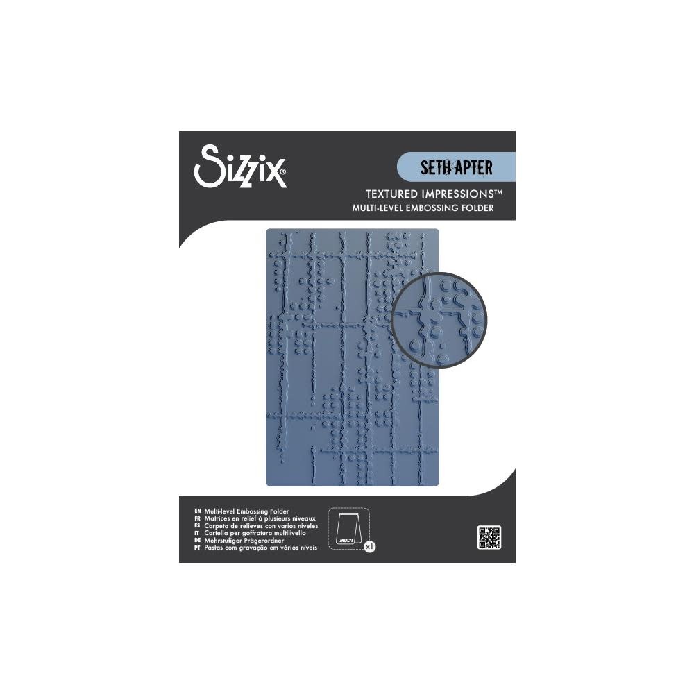 SIZZIX SETH APTER DOT MATRIX MULTI LEVEL EMBOSSING FOLDER - Scrapbook Centrale
