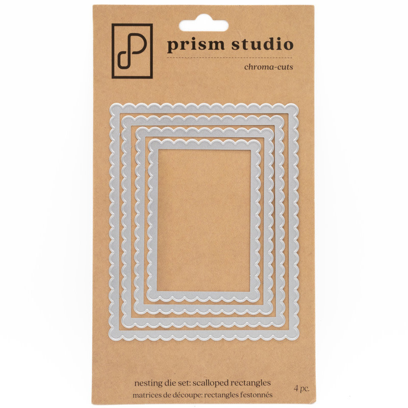 PRISM STUDIO NESTING SCALLOPED RECTANGLES DIE SET - Scrapbook Centrale