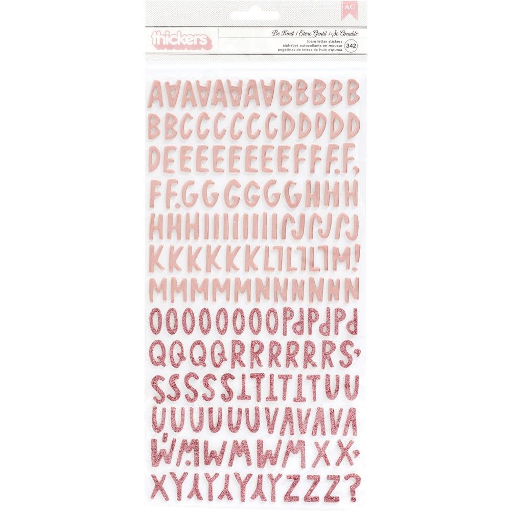 AMY TAN SHINE STAY SWEET BE KIND ALPHABET/BLUSH FOAM THICKERS STICKERS ...