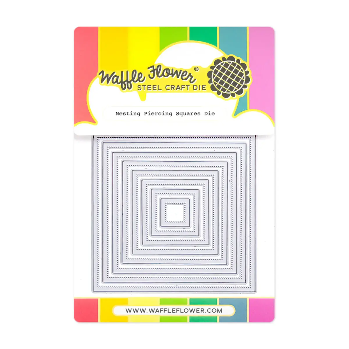 WAFFLE FLOWER NESTING PIERCING SQUARES DIE SET - Scrapbook Centrale