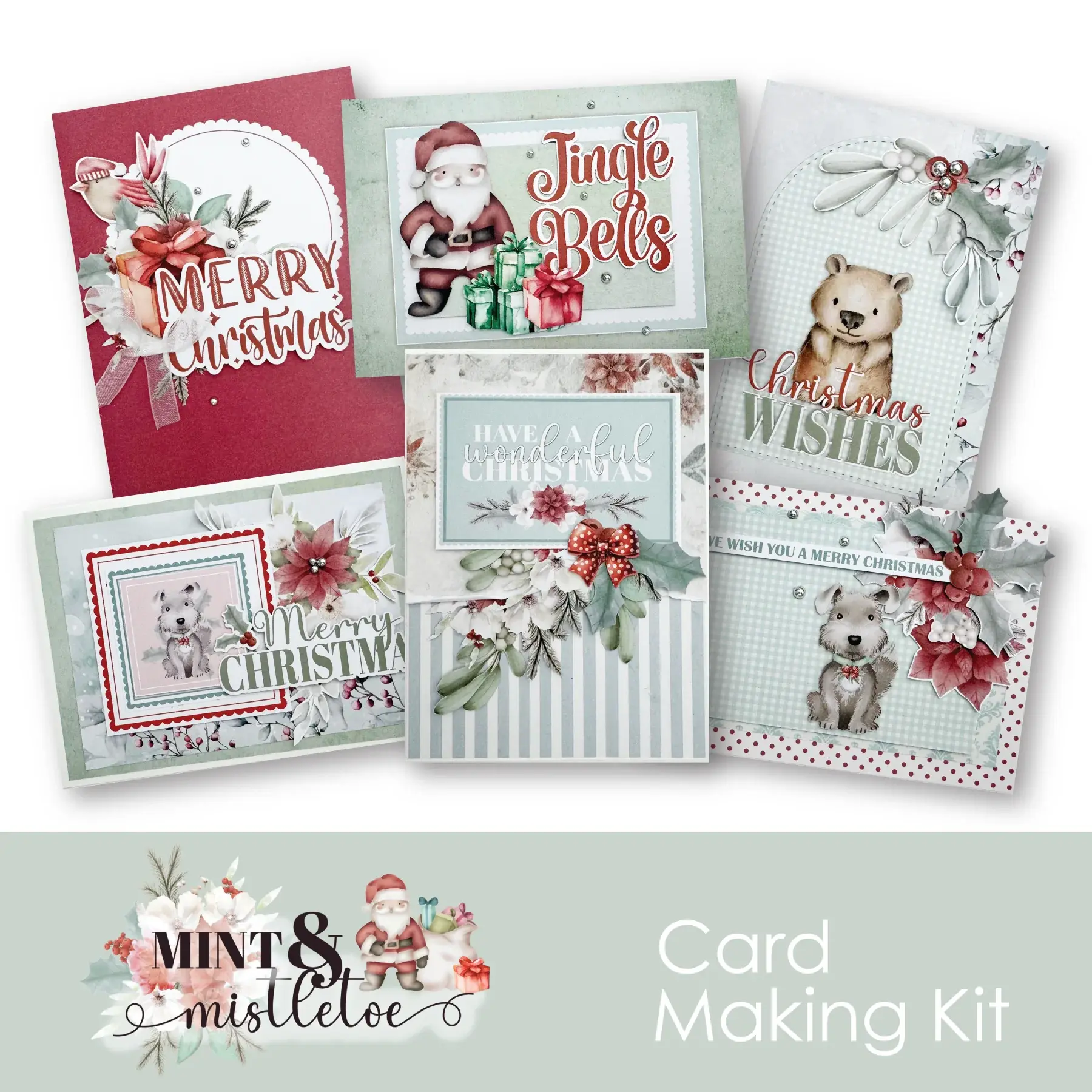 UNIQUELY CREATIVE MINT & MISTLETOE CARD MAKING KIT - Scrapbook Centrale