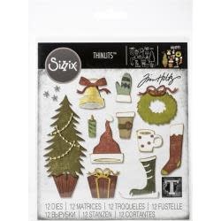 SIZZIX TIM HOLTZ FESTIVE THINGS THINLITS DIE SET - Scrapbook Centrale