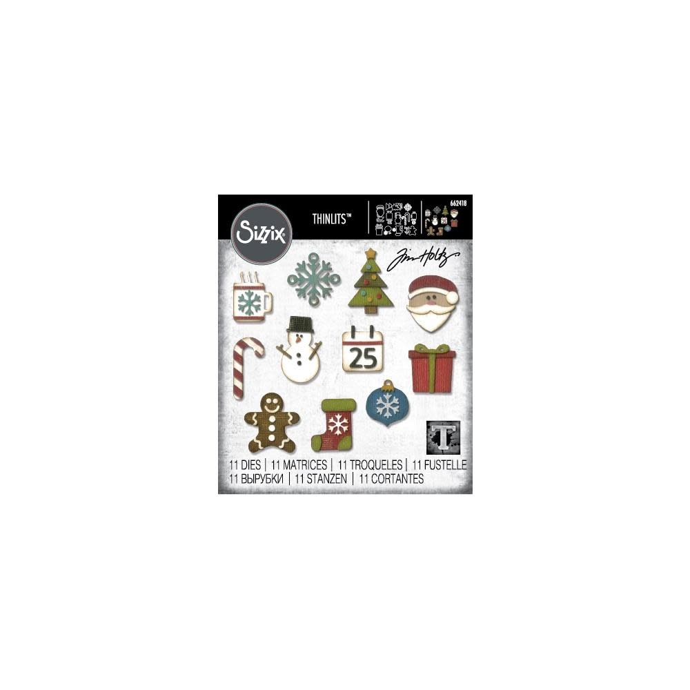 SIZZIX TIM HOLTZ MINI CHRISTMAS THINGS THINLITS DIE SET - Scrapbook Centrale