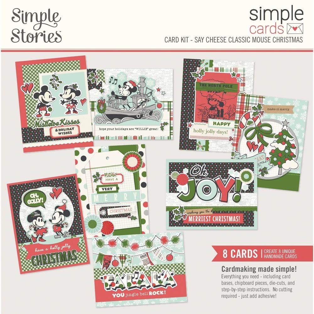 SIMPLE STORIES SIMPLE CARDS SAY CHEESE CLASSIC MOUSE CHRISTMAS CARD KIT ...