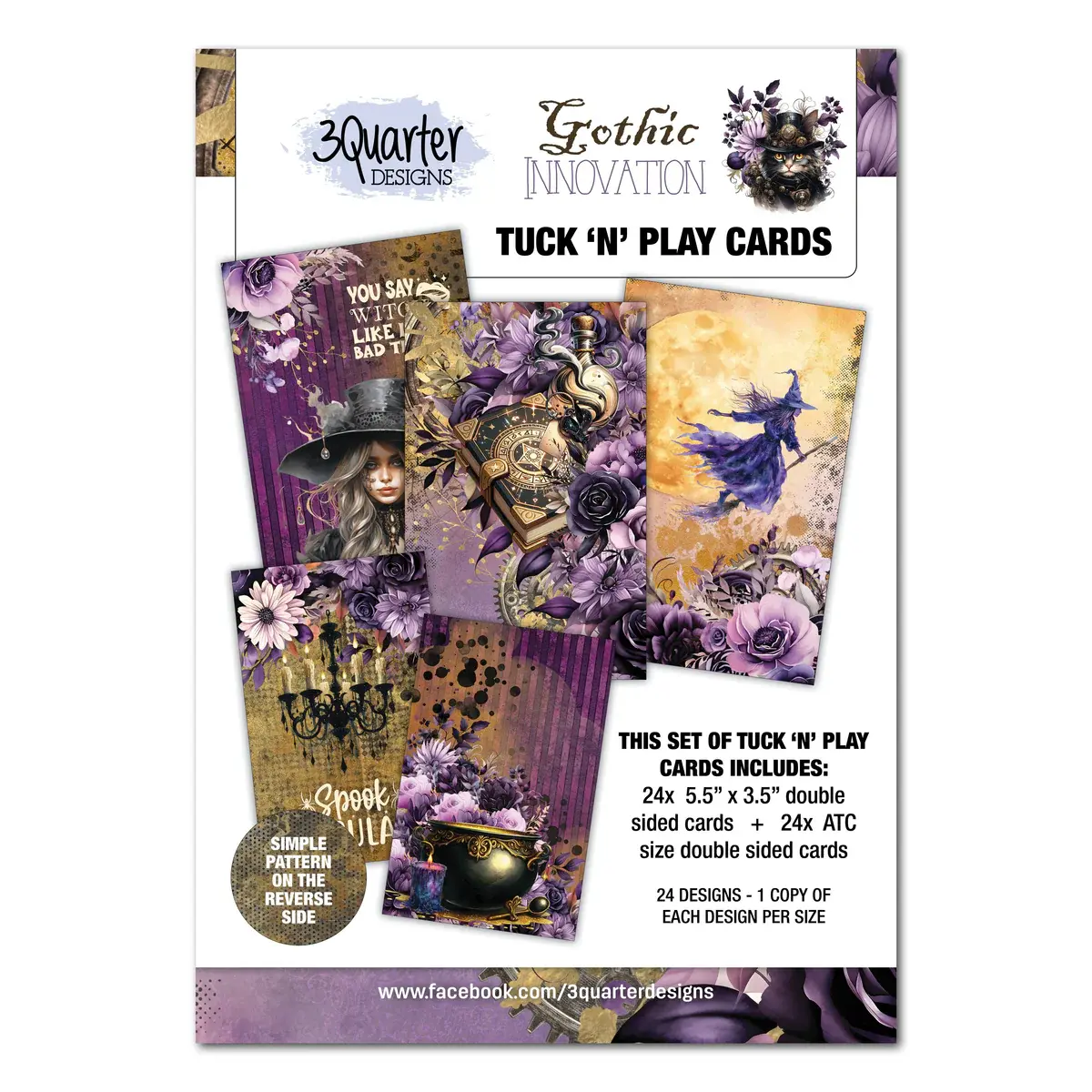 3QUARTER DESIGNS GOTHIC INNOVATION TUCK 'N' PLAY CARDS SET - Scrapbook ...