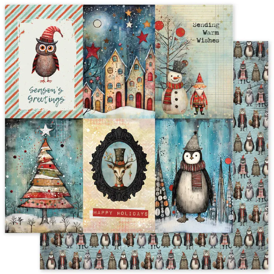PAPER ROSE MERRY AND BRIGHT - F 12x12 CARDSTOCK - Scrapbook Centrale