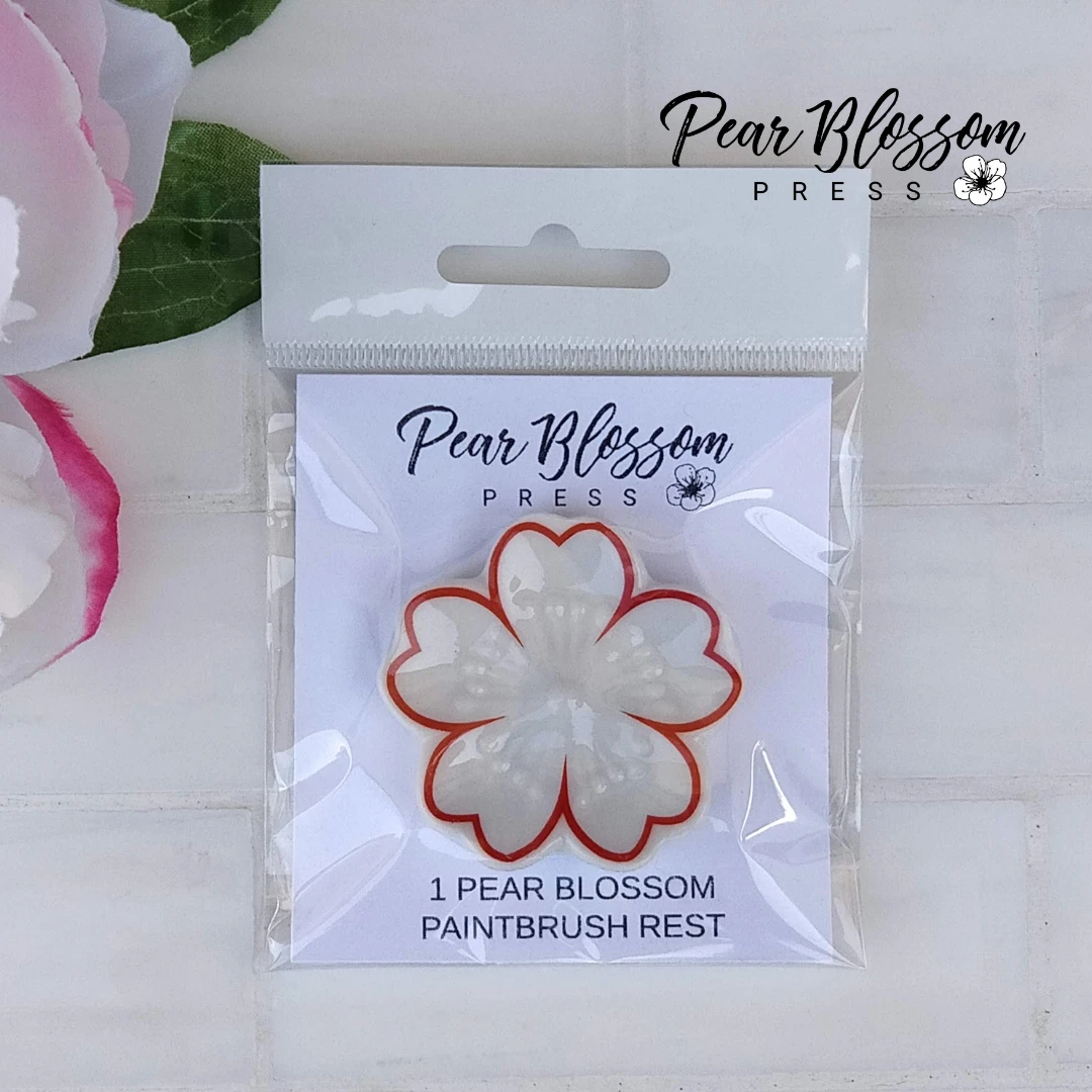 PEAR BLOSSOM PRESS PAINTBRUSH REST - Scrapbook Centrale