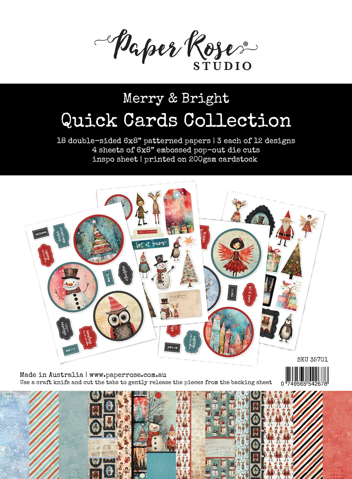 PAPER ROSE MERRY & BRIGHT 6x8 QUICK CARDS COLLECTION - Scrapbook Centrale