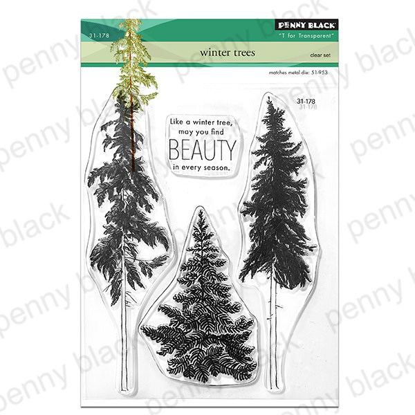 PENNY BLACK WINTER TREES CLEAR STAMP SET - Scrapbook Centrale