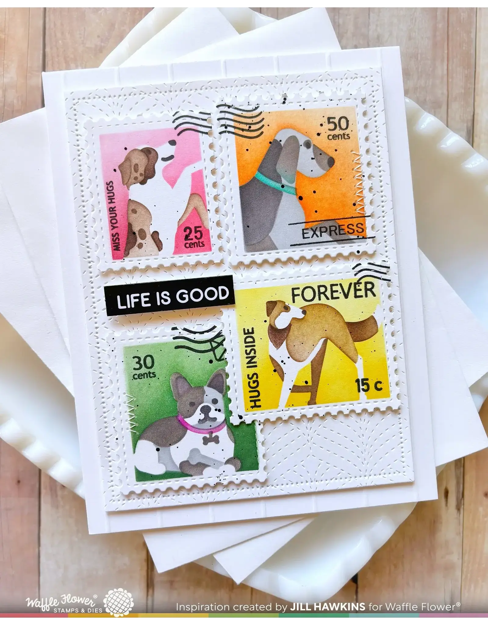 WAFFLE FLOWER HAPPY LEAVES TEXTURE DIE - Scrapbook Centrale