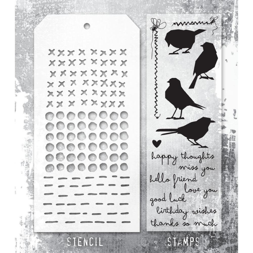 STAMPERS ANONYMOUS TIM HOLTZ SILHOUETTE BIRDS MIXED MEDIA CLEAR STAMP ...