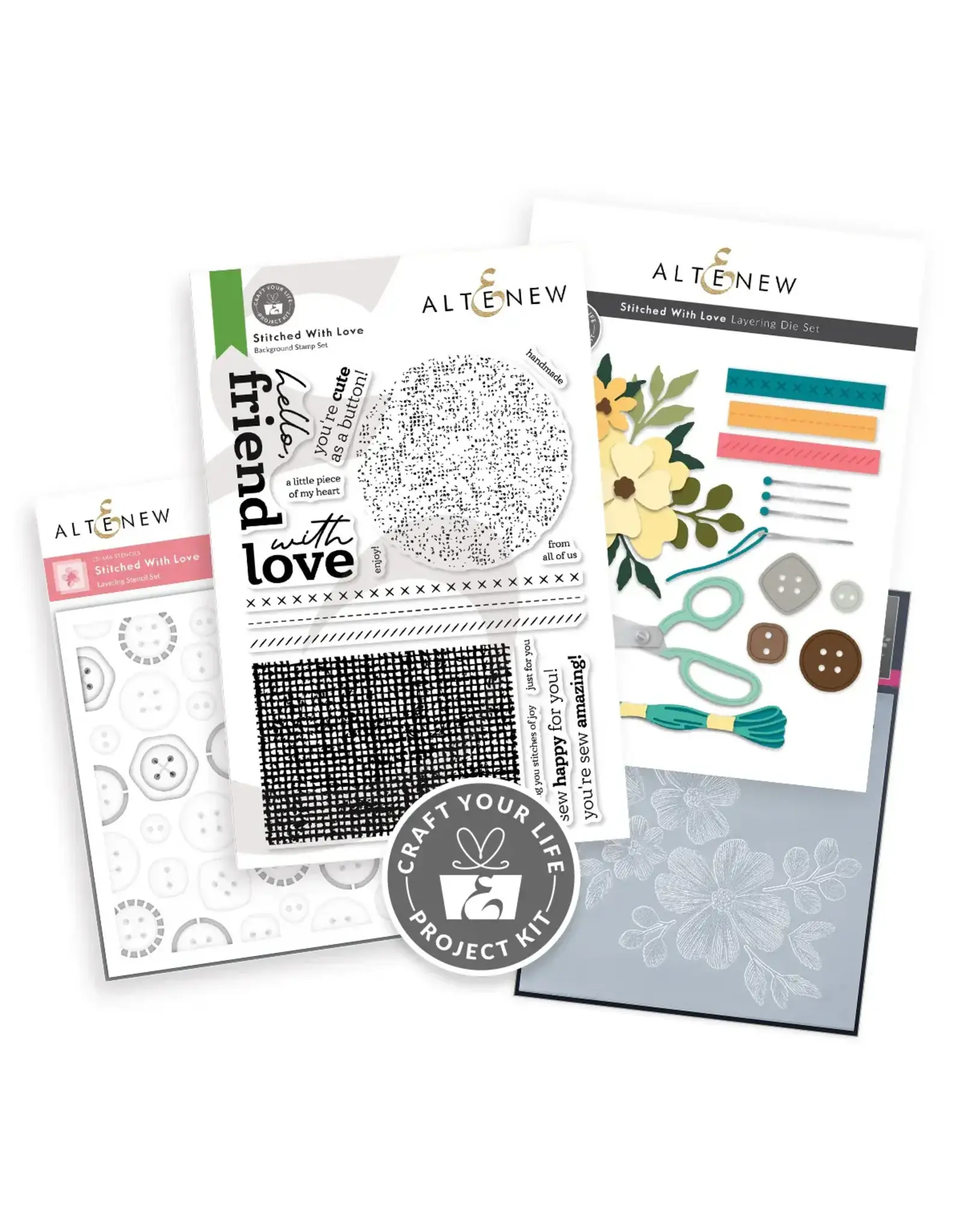 ALTENEW CRAFT YOUR LIFE PROJECT KIT: STITCHED WITH LOVE CLEAR STAMP ...