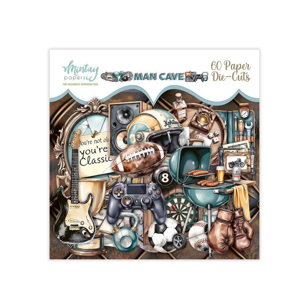 MINTAY MAN CAVE PAPER DIE-CUTS 60/PK - Scrapbook Centrale