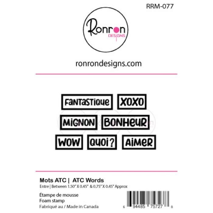 RONRON DESIGNS MOTS ATC FOAM STAMP SET - Scrapbook Centrale
