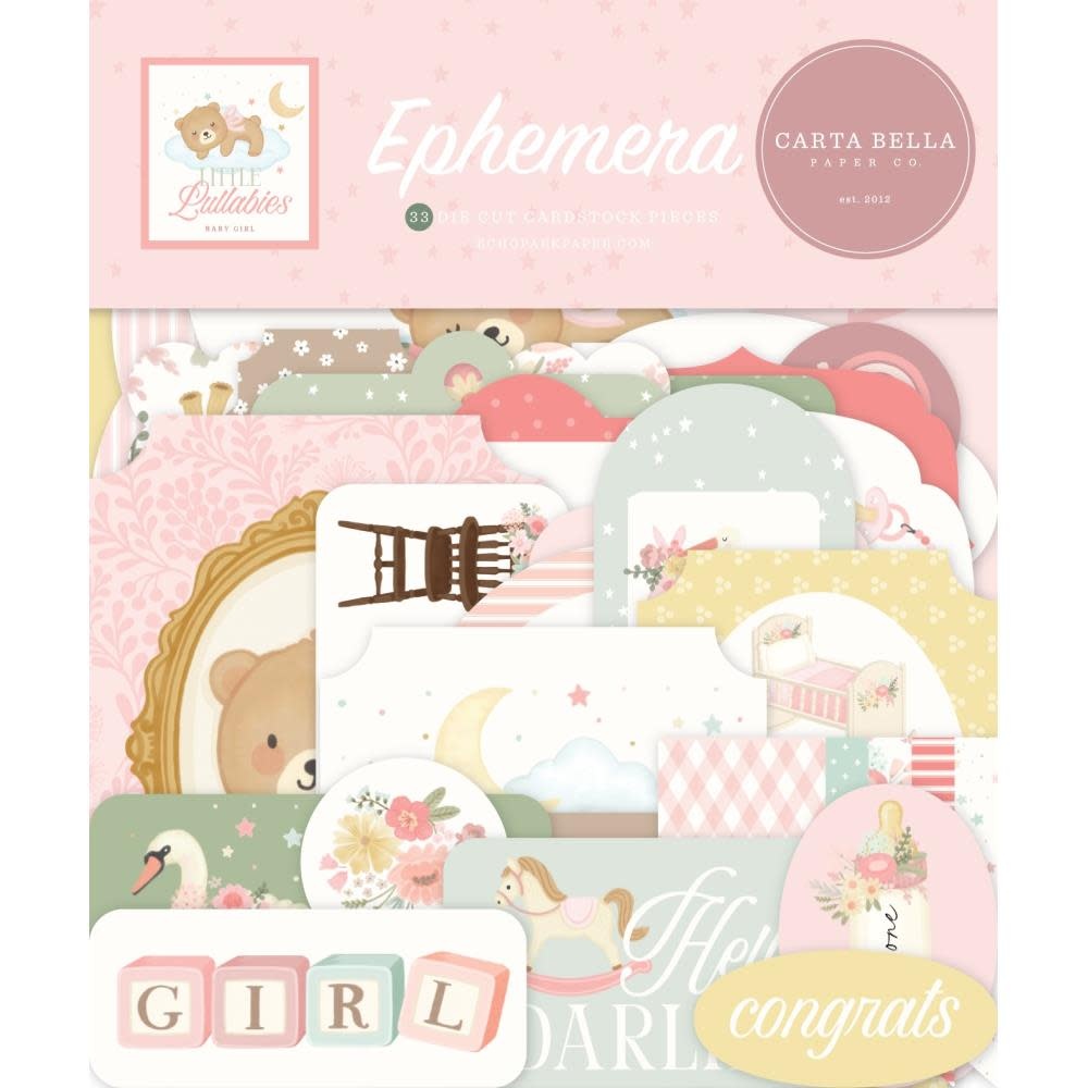 CARTA BELLA LITTLE LULLABIES BABY GIRL EPHEMERA DIE CUTS - Scrapbook ...