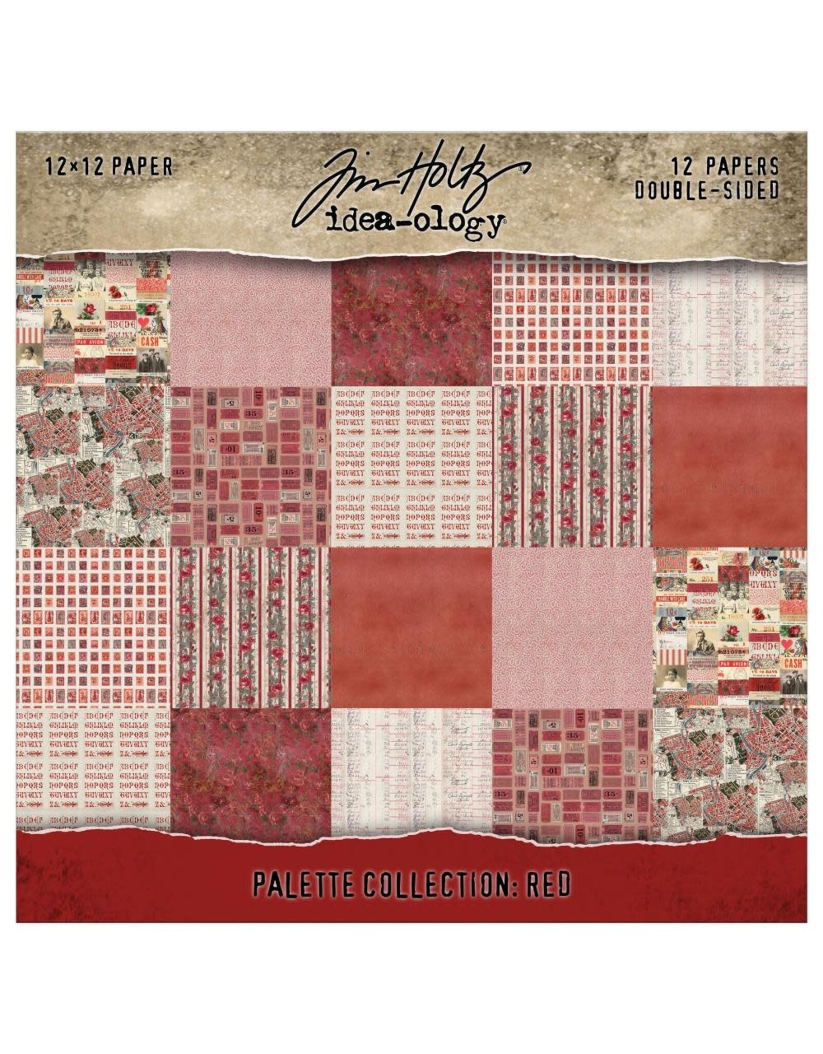 TIM HOLTZ IDEA-OLOGY PALETTE COLLECTION RED 12x12 DOUBLE SIDED ...