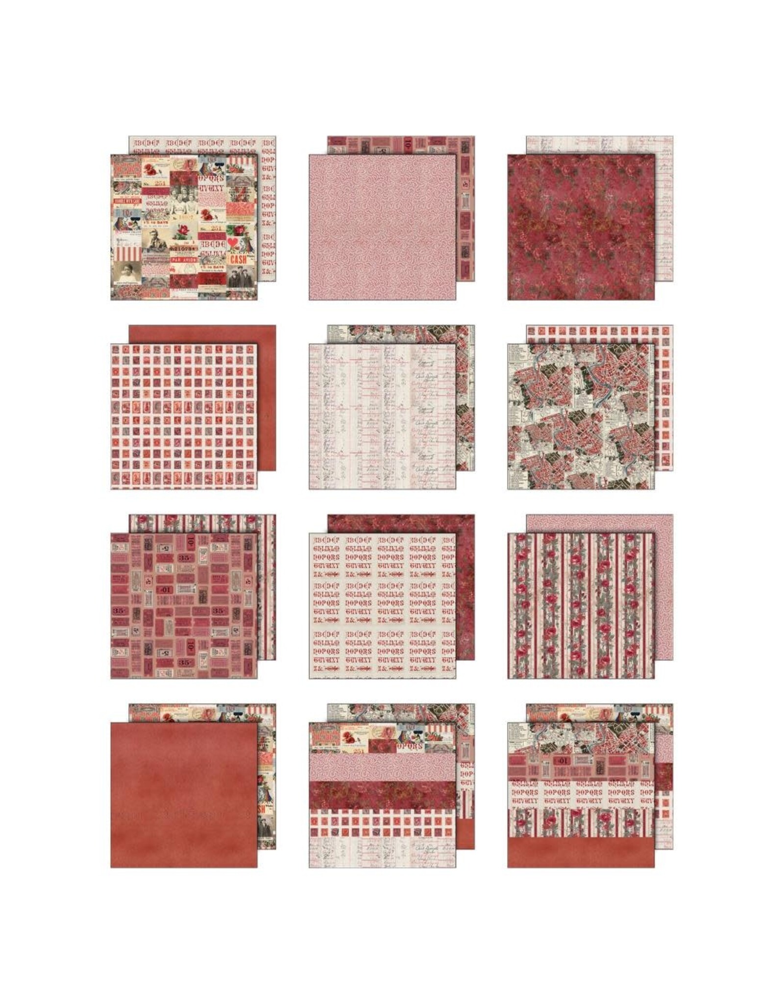 TIM HOLTZ IDEA-OLOGY PALETTE COLLECTION RED 8x8 DOUBLE SIDED CARDSTOCK ...