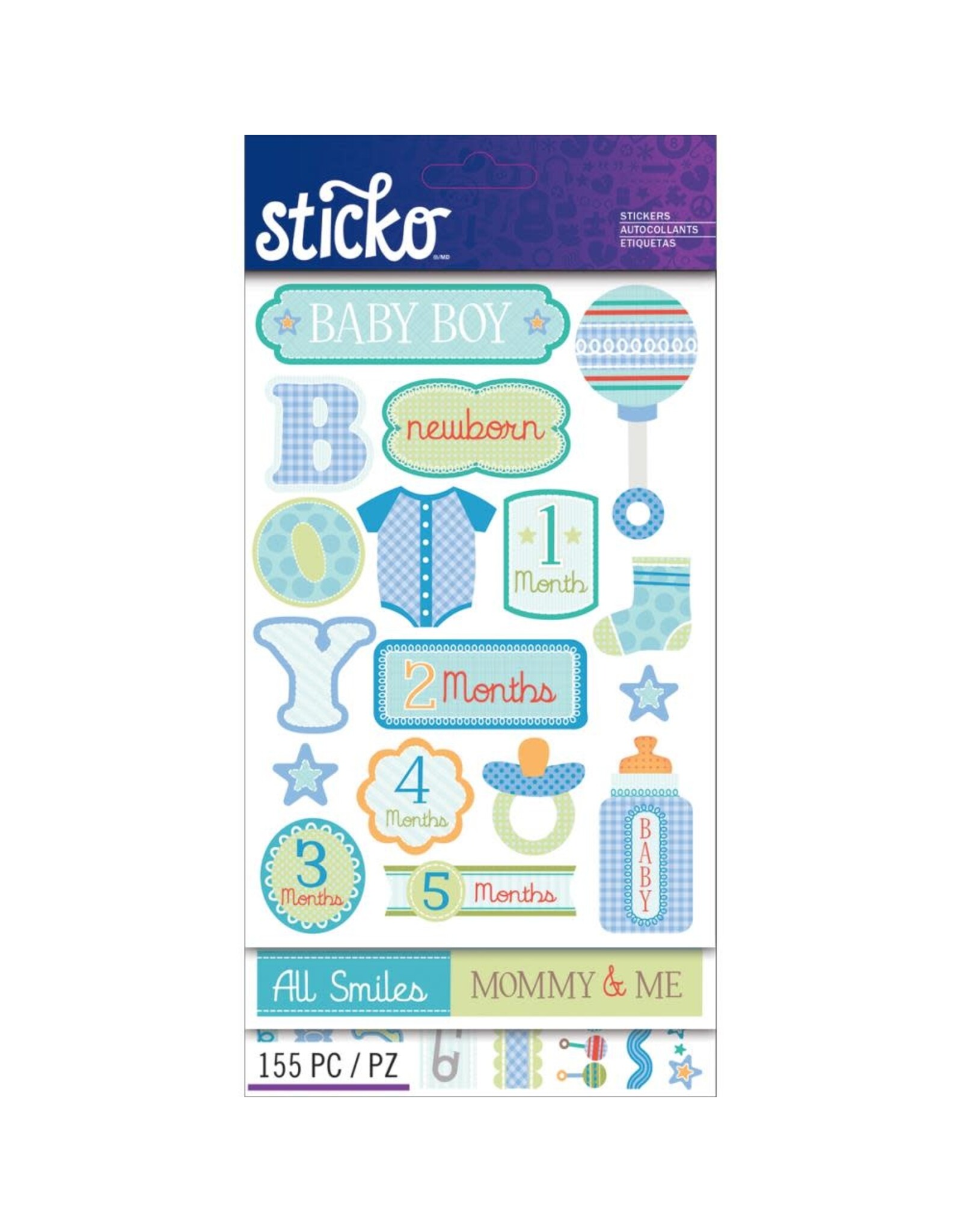 AMERICAN CRAFTS STICKO BABY BOY FLIP PACK - Scrapbook Centrale