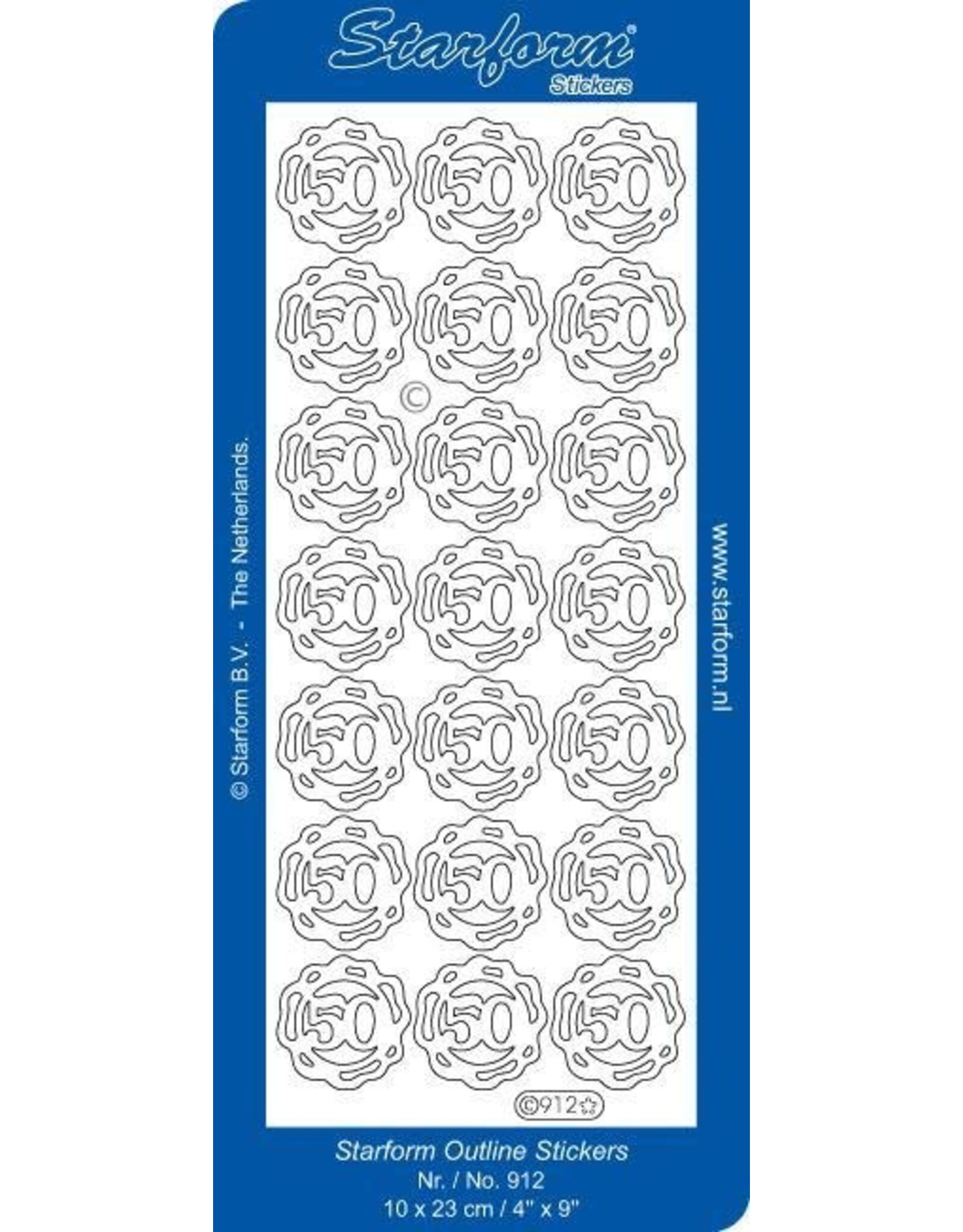 STARFORM 50TH GOLD PEEL OFF DECO STICKERS - Scrapbook Centrale