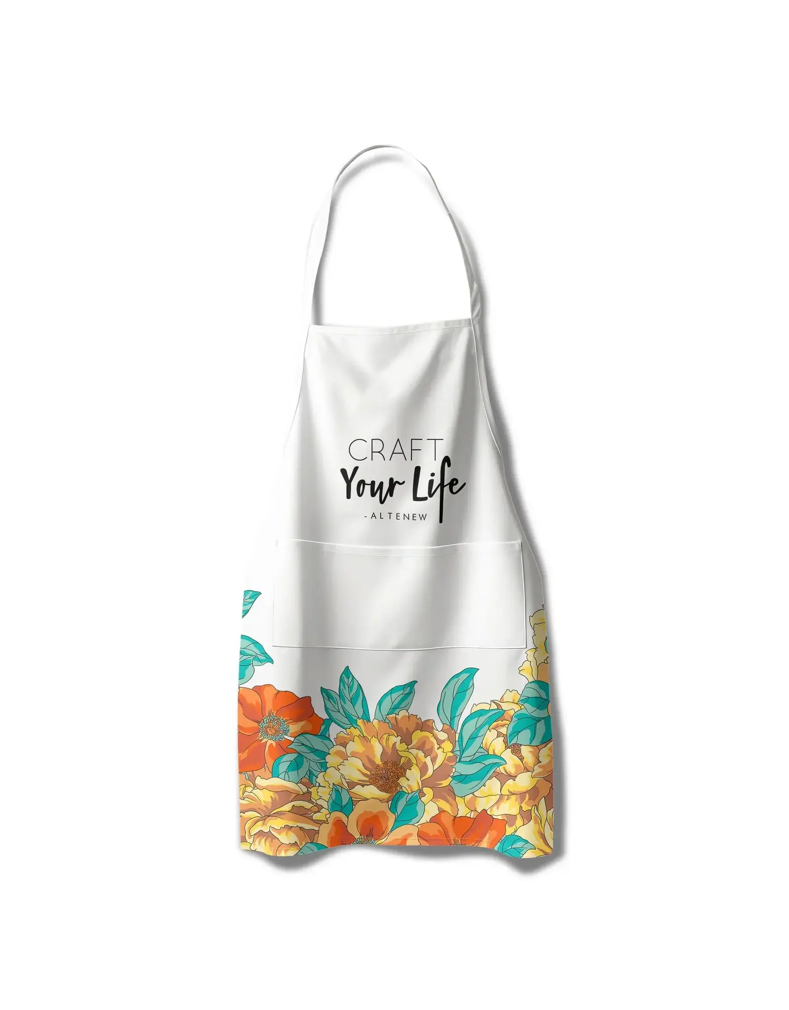 ALTENEW ORANGE & YELLOW BILLOWING PEONIES ARTSY APRON - Scrapbook Centrale