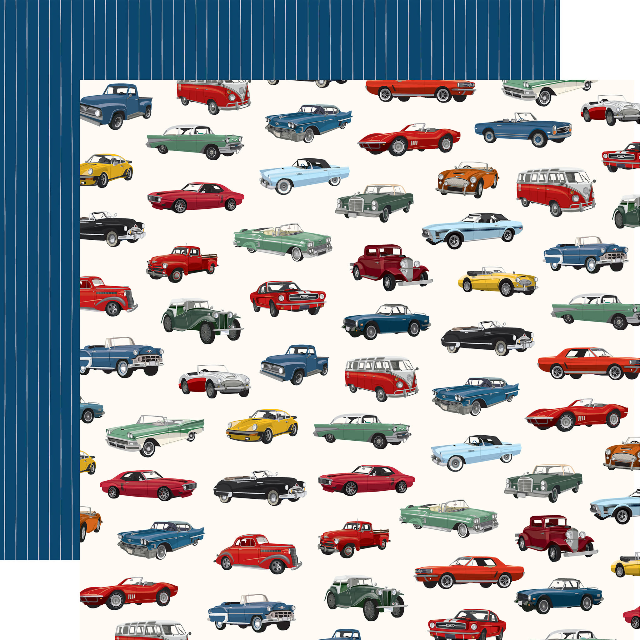 CARTA BELLA CARS CLASSIC CAR SHOW 12X12 CARDSTOCK - Scrapbook Centrale