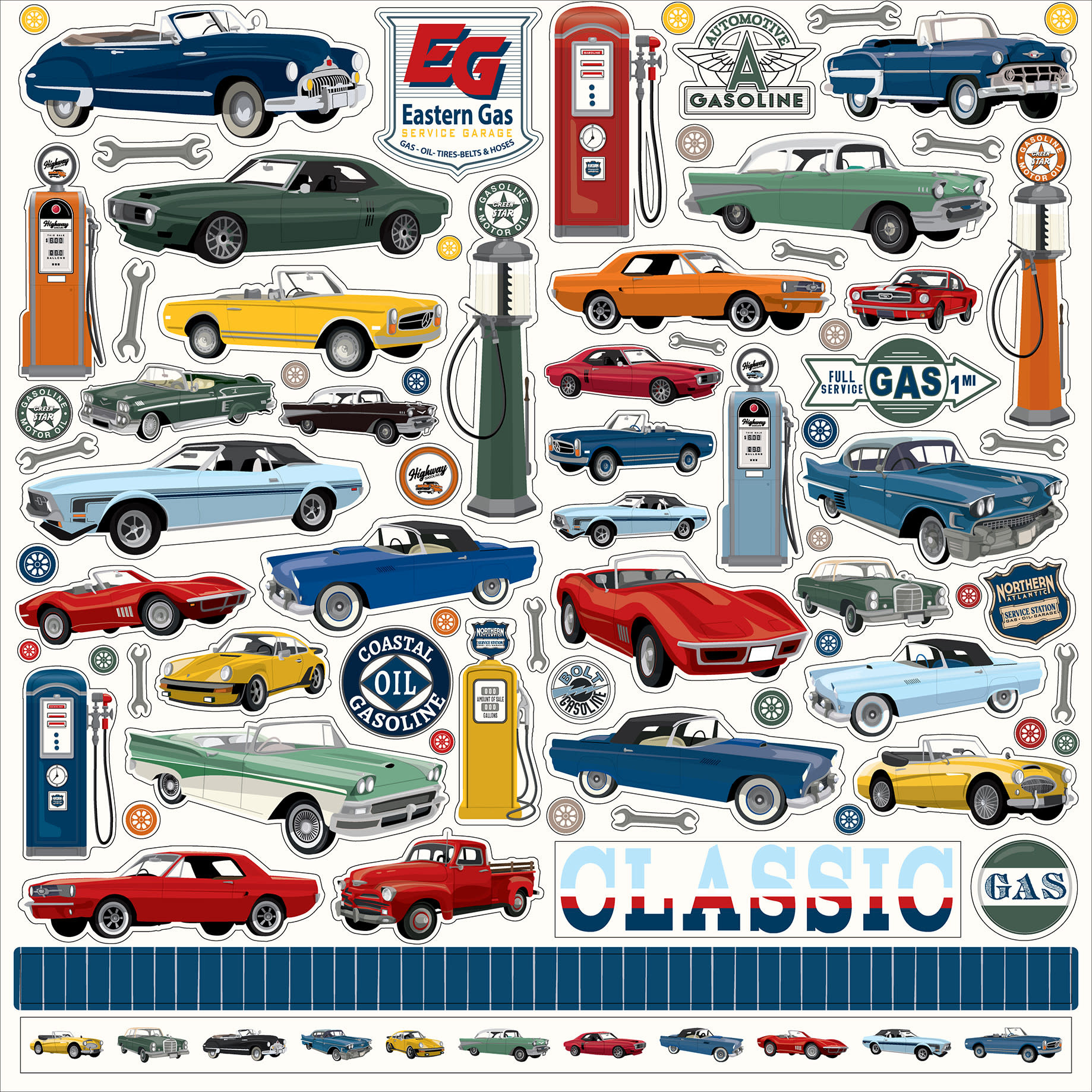 CARTA BELLA CARS ELEMENTS 12x12 CARDSTOCK STICKERS - Scrapbook Centrale
