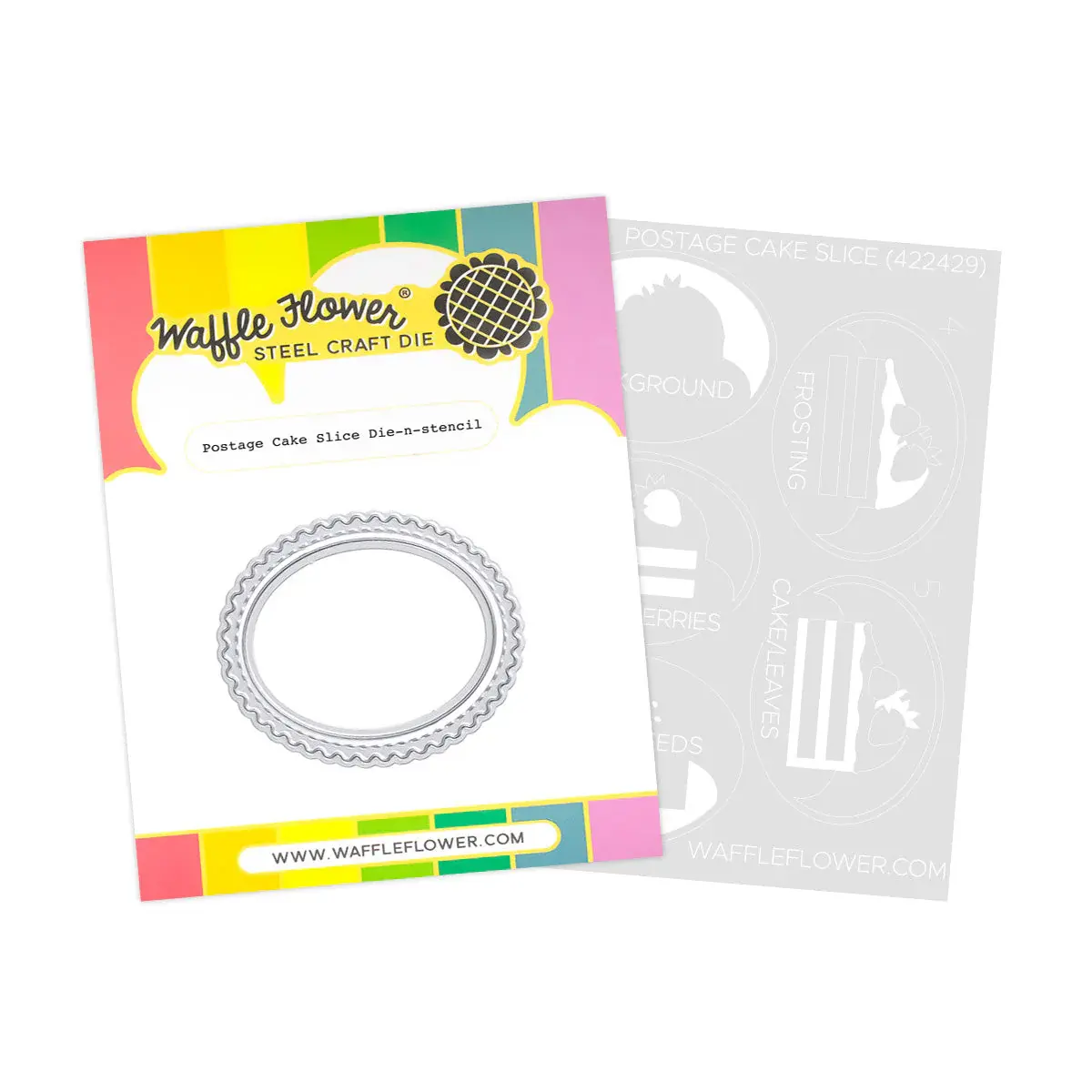 WAFFLE FLOWER POSTAGE CAKE SLICE DIE-N-STENCIL - Scrapbook Centrale