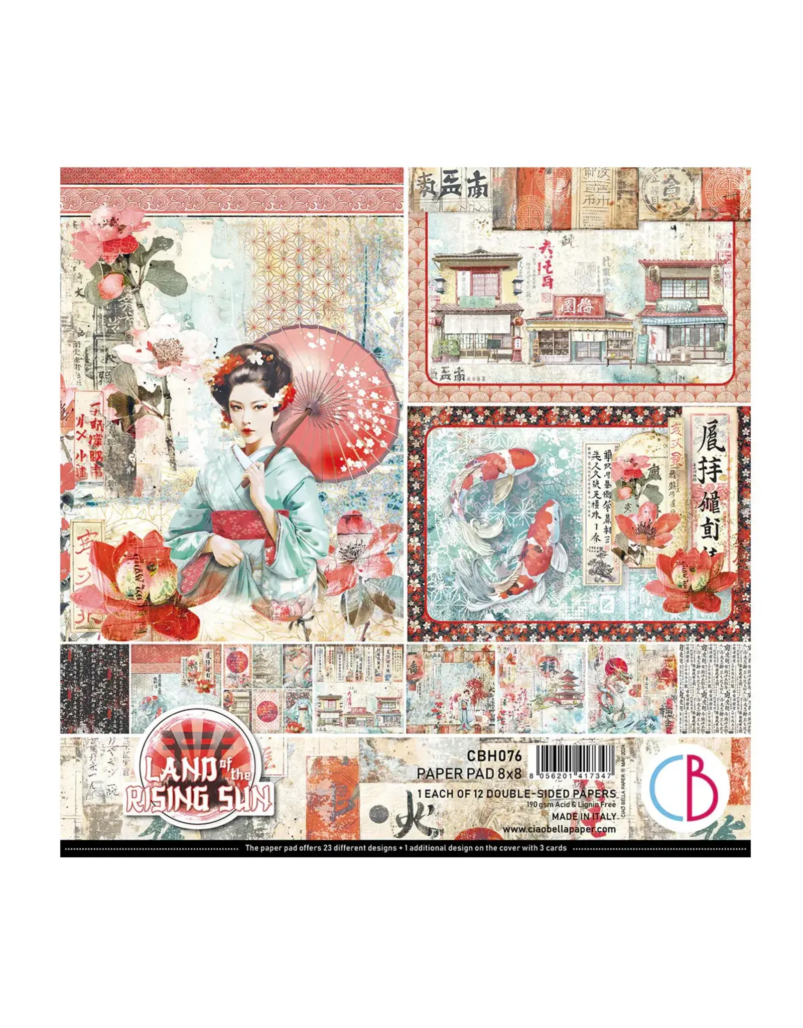 CIAO BELLA LAND OF THE RISING SUN 8x8 PAPER PAD 12 SHEETS - Scrapbook ...