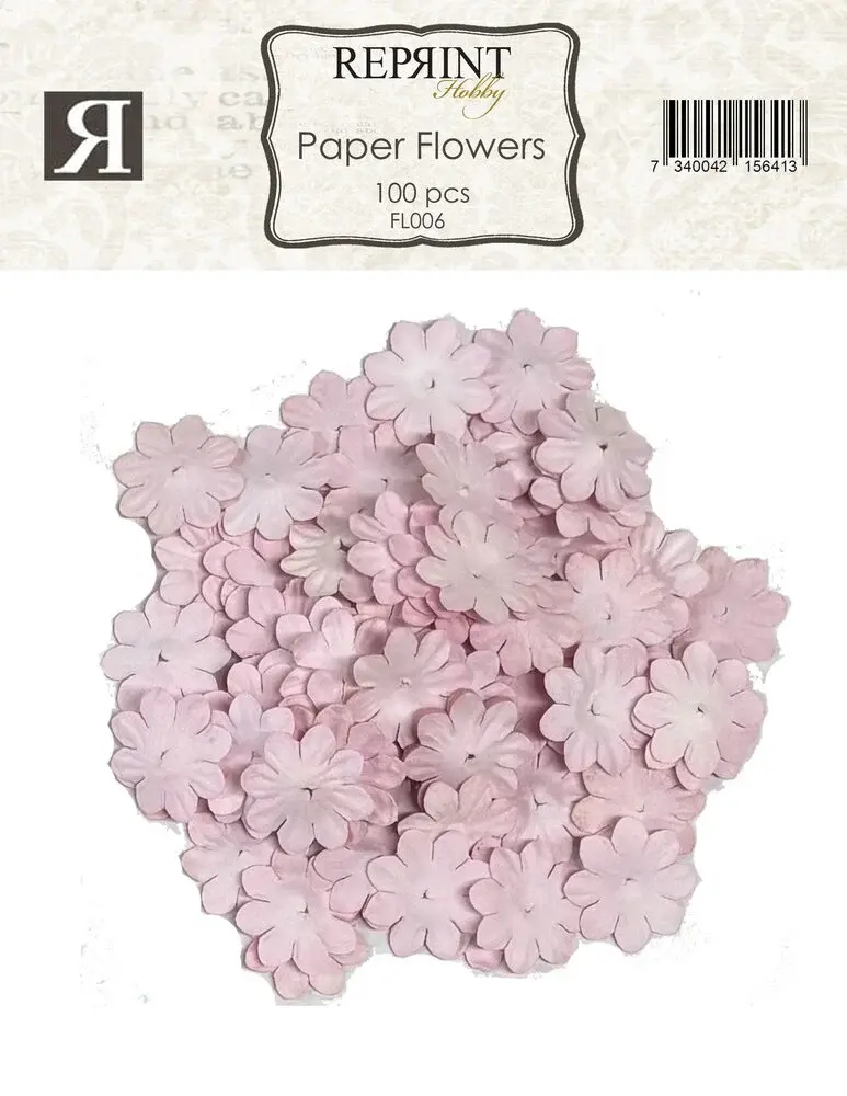 REPRINT PINK PAPER FLOWERS 100/PK - Scrapbook Centrale