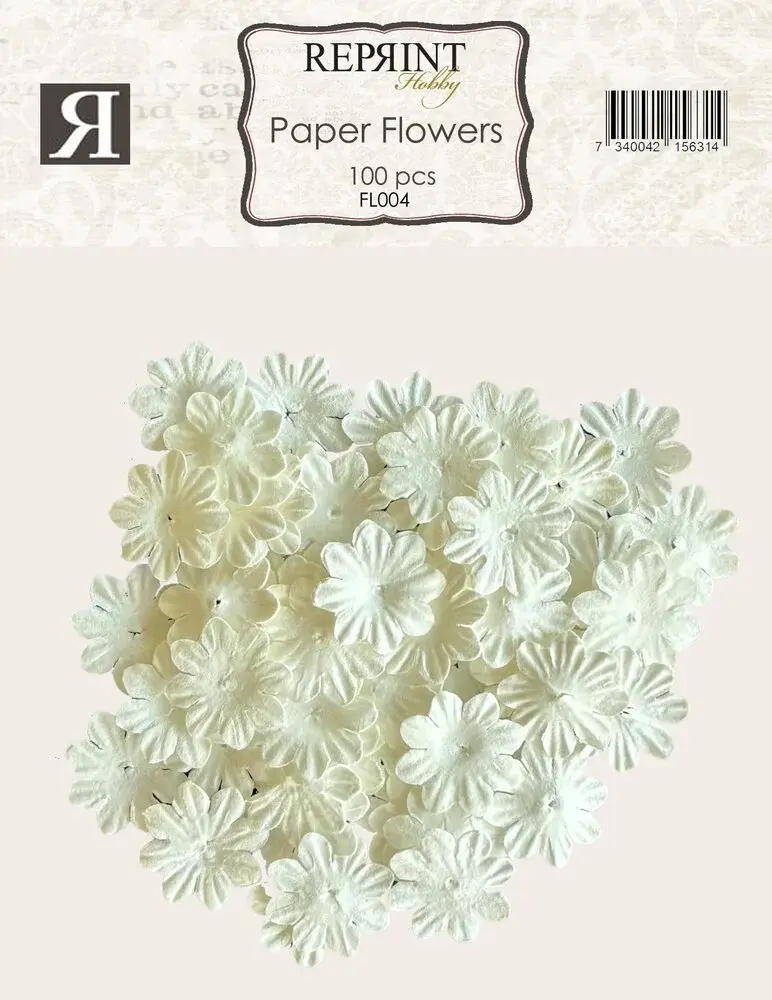 REPRINT WHITE PAPER FLOWERS 100/PK - Scrapbook Centrale