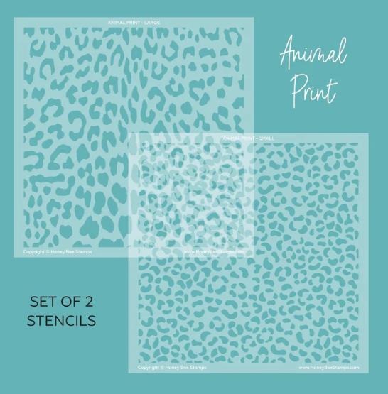 HONEY BEE STAMPS ANIMAL PRINTS 6x6 BACKGROUND STENCIL SET 2/PK ...