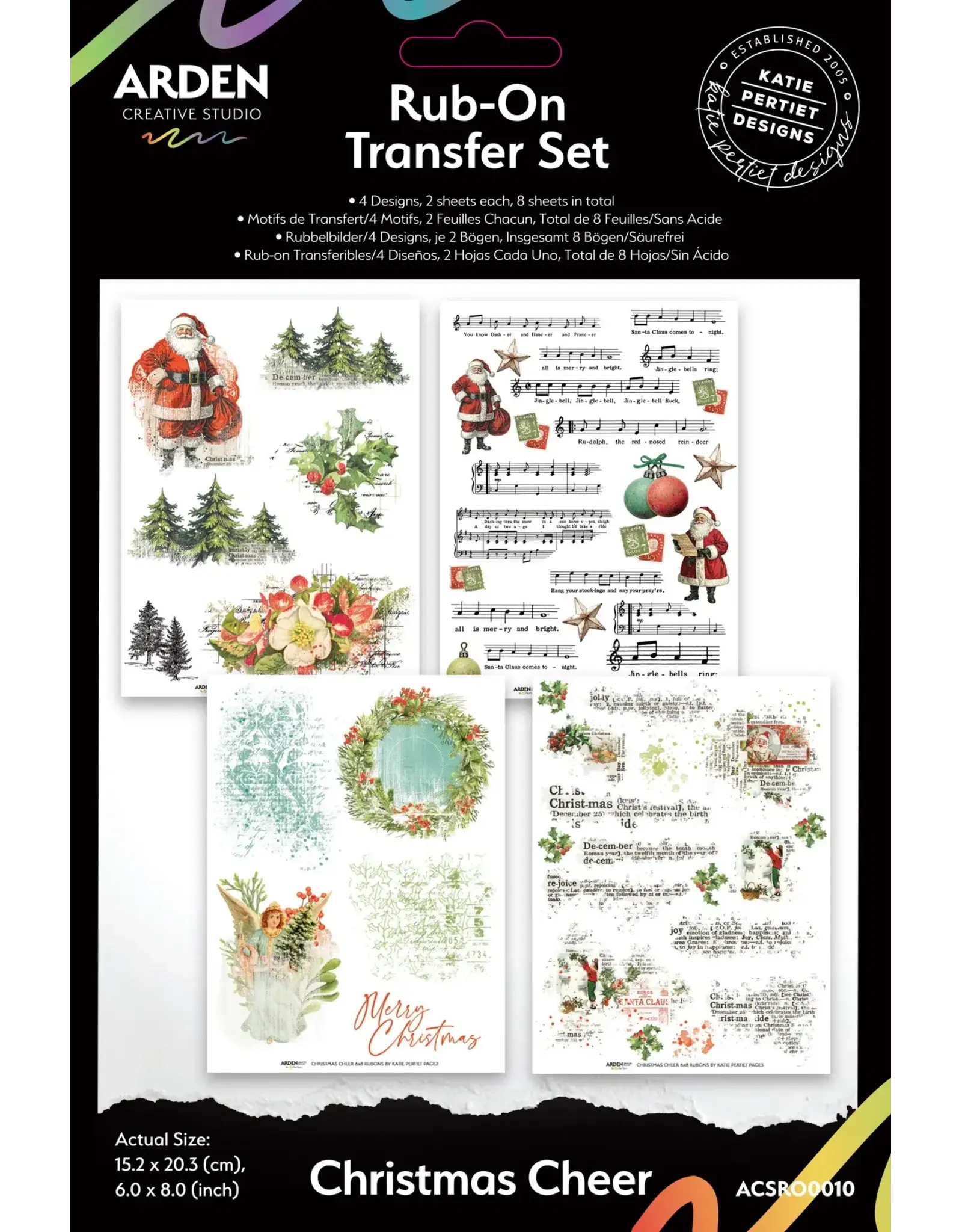ARDEN CREATIVE STUDIO CHRISTMAS CHEER 6x8 RUB-ONS - Scrapbook Centrale